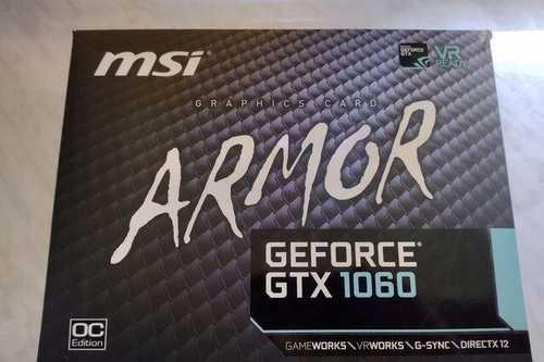 Видеокарта MSI nvidia GeForce GTX 1060 armor 3G OC