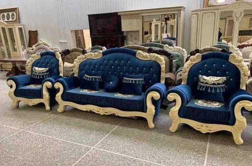 Тройка диван с креслами барокко