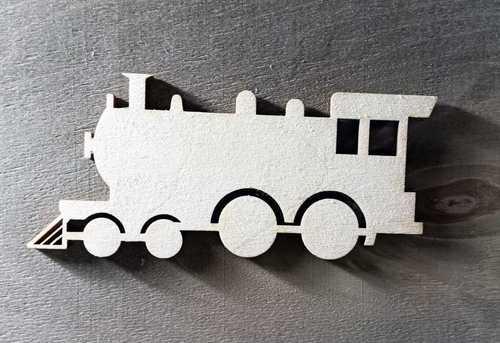 Поделка - паровоз локомотив из фанеры на ёлку
