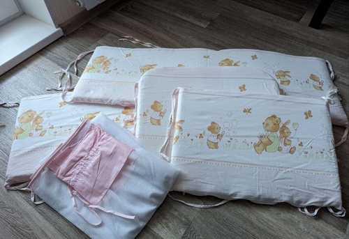 Бортики в детскую кроватку и балдахин для девочки