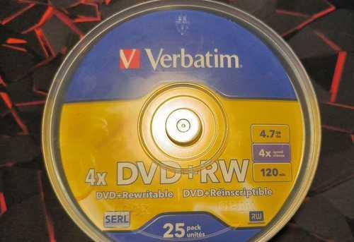 Болванки DVD+RW Verbatim 4.7gb (25 штук)