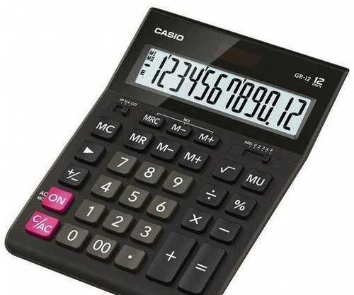 Калькулятор casio GR-12 черный