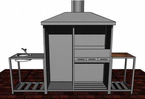 Мангальный комплекс Лофт в беседку "Газ Люкс"