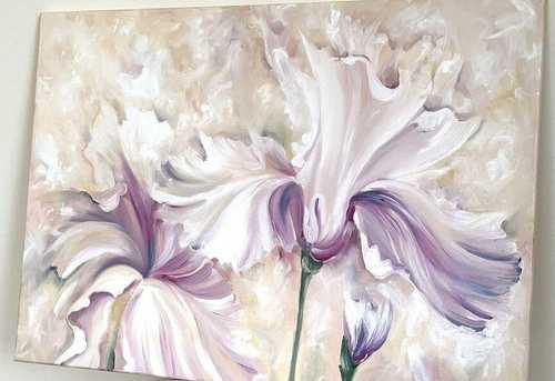 Картина маслом на холсте цветы, 50х70
