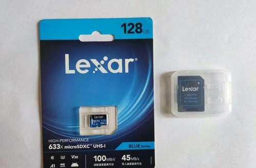 MicroSD 4K Lexar U3 UHS-1 V30+ Адаптер в подарок