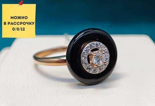 Золотое кольцо с камнем Агат 585 (Яс 38222)