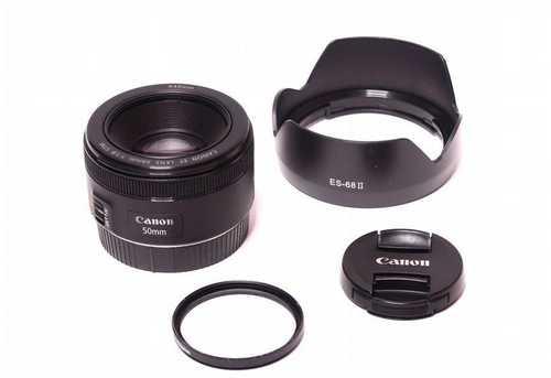Объектив Canon EF 50 f1.8 STM(sn6510) +фильтр/блен