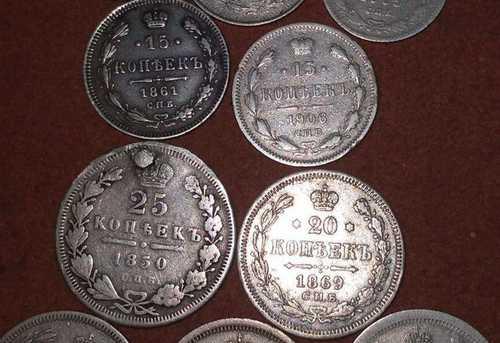 Монеты царской россии #2; 1850-1914г.(серебро) 10ш