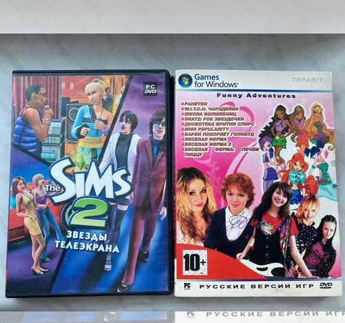 Диск с Sims 2 и набор других игр для девочек