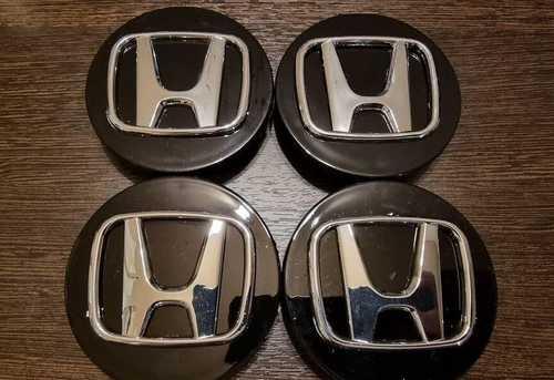 Колпачки литых дисков Honda 69мм черный хром