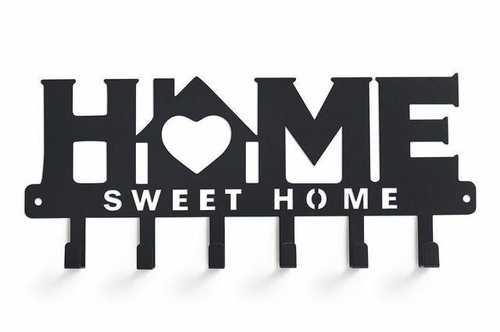 Ключница "Sweet Home", 6 крючков (черный цвет)