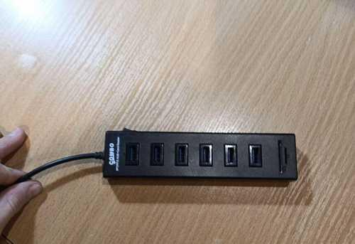 USB хаб 6 портов+Card Reader