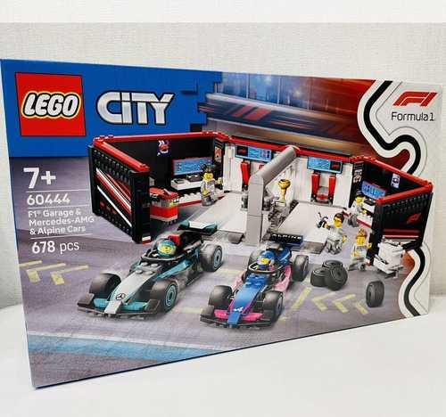 60444 lego City Formula 1 Гараж с машинами Mercede