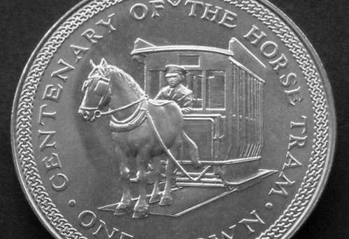 Монета Острова Мэн 1 крона 1976 года