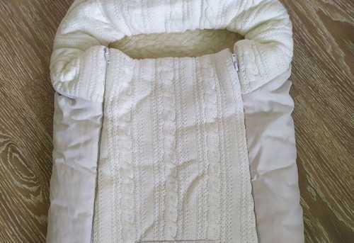 Конверт кокон одеяло на выписку вязанное