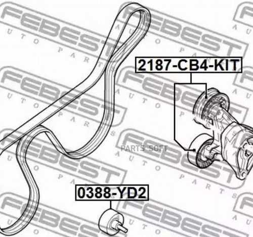 Febest 2187-CB4-KIT ролик натяжной к-кт 2шт без мех.натяжения\ Ford C-Max/Focus 04-11