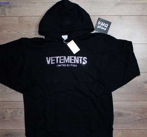 Худи vetements oversize со стразами (Арт.64029)