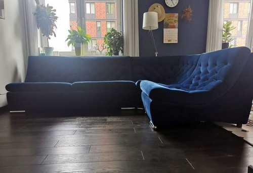 Монреаль премиум - модульный диван. Barhat Blue