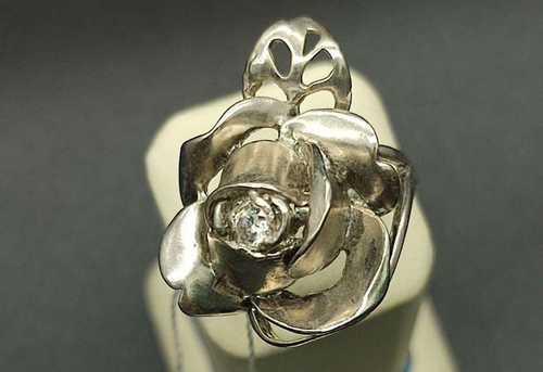 Кольцо серебряное, Роза