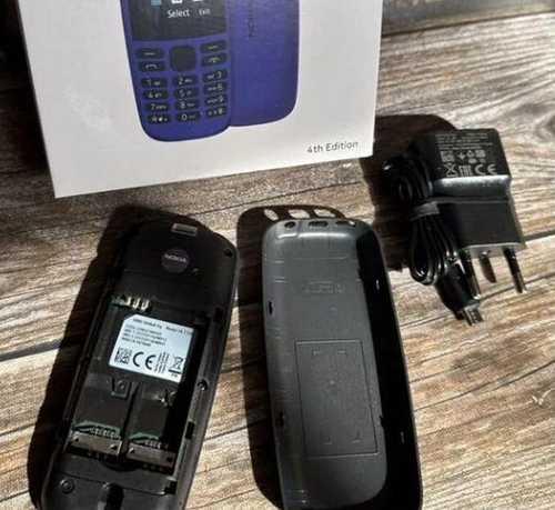 Мобильный телефон кнопочный Nokia 105, черный