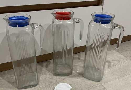 Кувшин для напитков воды стеклянный 1,3 л
