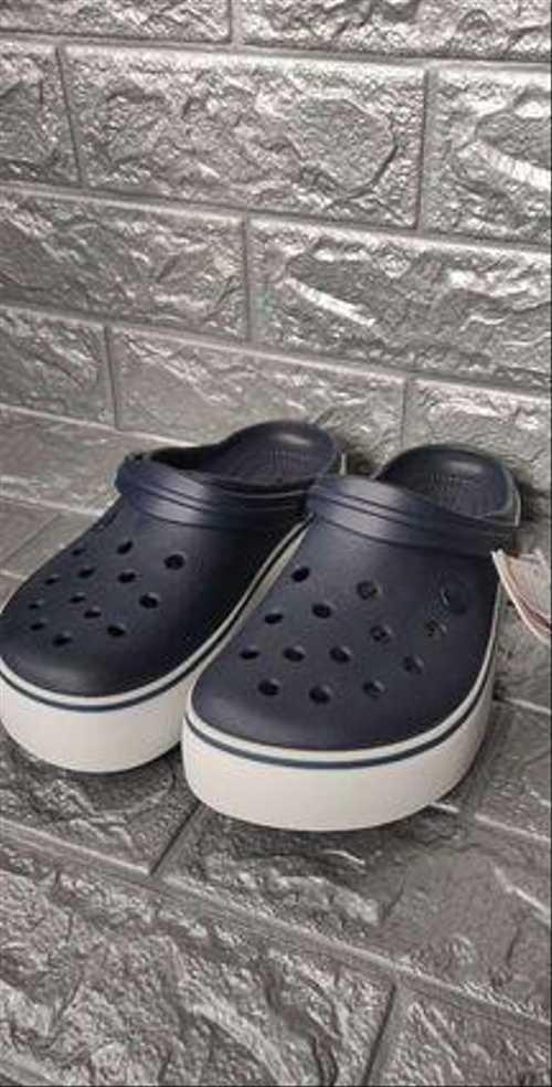 Crocs синий на платформе m4w6