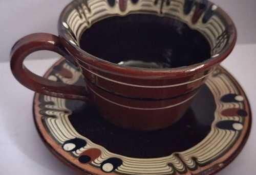 Чашка с блюдцем керамика