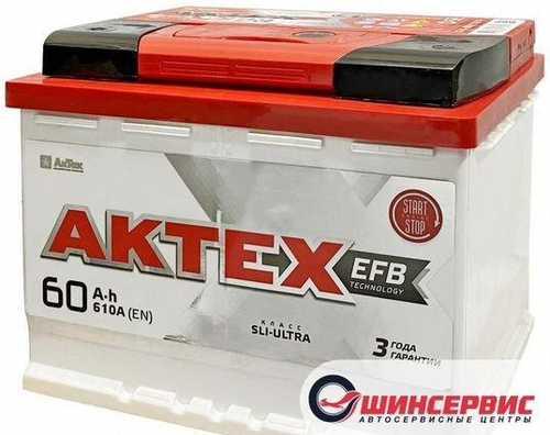 Автомобильный аккумулятор Aktex Efb 60 Ач 610 А пр