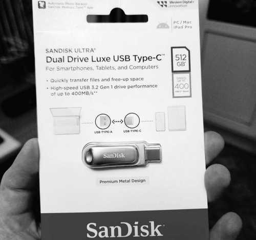 SanDisk 512 гб Ultra Dual Drive Luxe USB 3.2 Tp- C