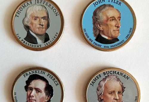 Монеты Президенты США, в цвете. Состояние AU