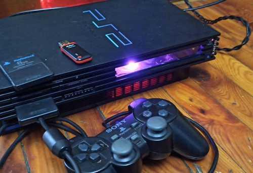 Sony PS2 Fat led USB mod 50 игр