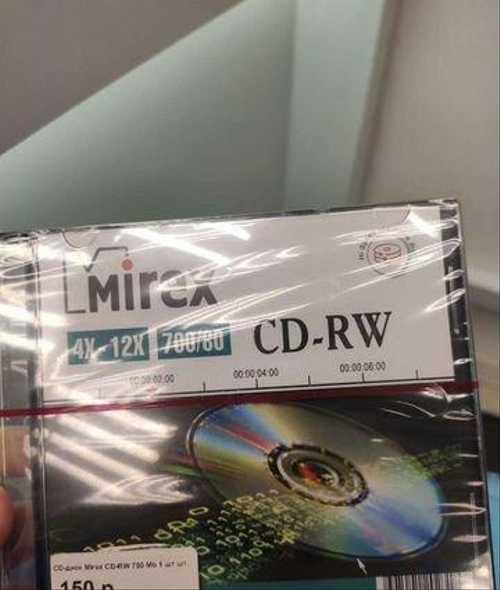 CD-диск Mirex CD-RW 700 Mb+конверт CD