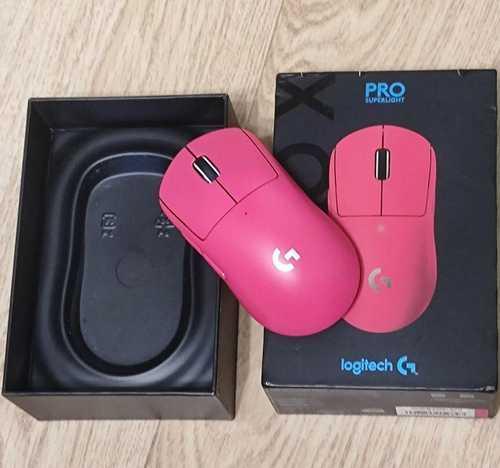 Кастом Мышь Logitech G Pro x superlight розовая