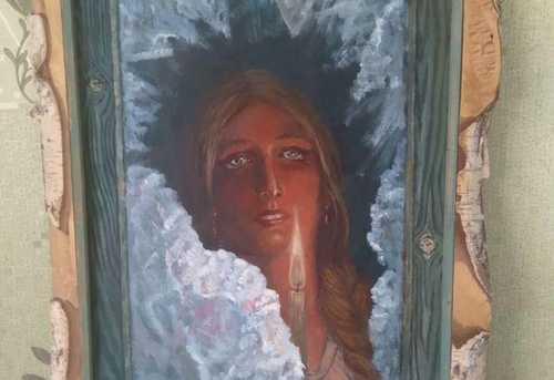 Картина маслом на холсте Девушка со свечой