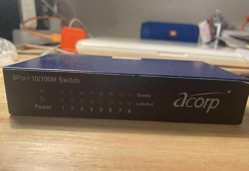 Коммутатор (switch) Acorp 8 port 10/100m