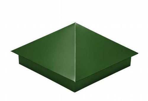 Колпак заборный (390х390) 0,45мм RAL 6002 зеленый