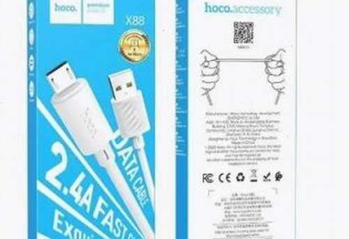 Кабель оптом. USB hoco X88, microusb, 2.4А, 1 м