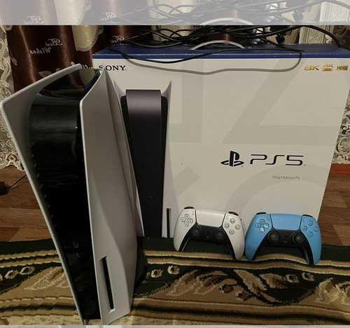 Sony playstation 5 ps5 с дисководом 2 джойстика