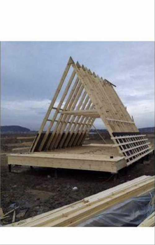 Силовой каркас дома a-frame