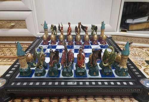 Шахматы Драконы Гарри Поттер со столиком