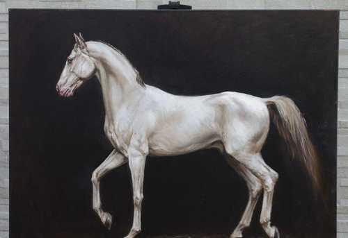 Картина "Белая лошадь", холст, масло