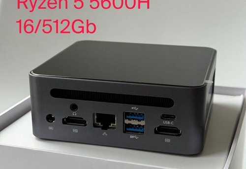 Мощный мини пк Ryzen 5 5600H 16/512GB