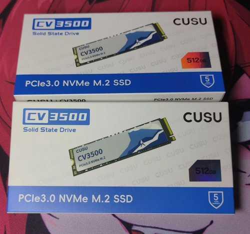 Новый SSD M.2 512GB NVMe PCIe 3 cusu