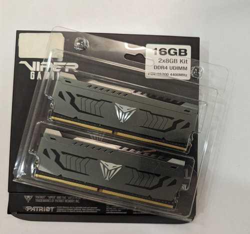 Озу Patriot Viper Steel, DDR4 4400 MHz 2x8 16gb