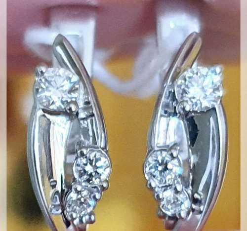 Серьги с бриллиантами 0.34 Ct