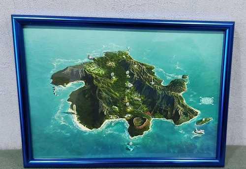 Реалистичная карта острова из "Остаться в живых"