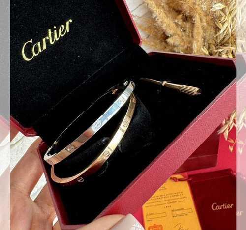 Браслет cartier love без камней тонкое бижутерия