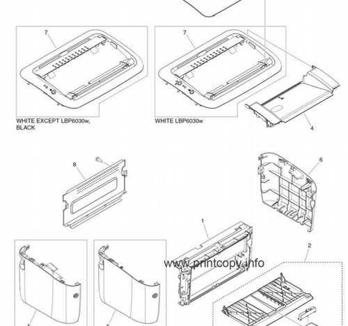 Корпусные запчасти Canon lbp6000, lbp6020, lbp6030