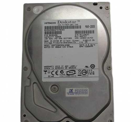 Жесткий диск Hitachi 320 Gb 7200 SATA HDP72503