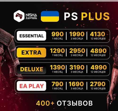 Подписка PS Plus / EA Play Украина (PS4/PS5)